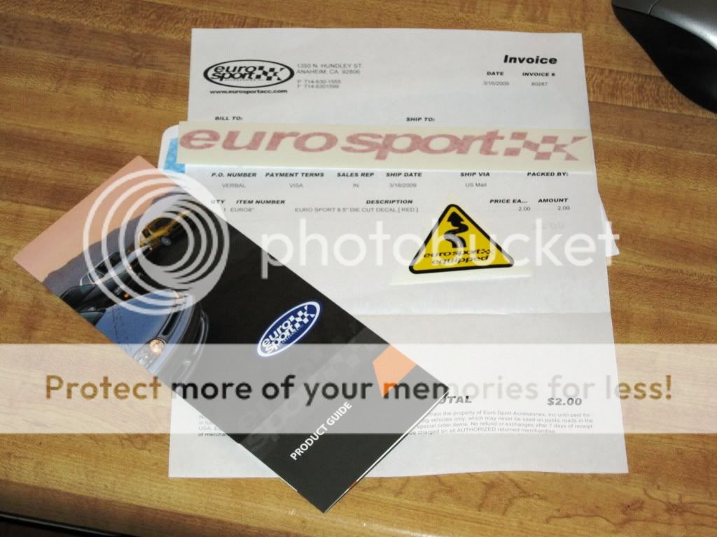 Eurosport Decal and the shipment plus a Neuspeed Decal | VW Vortex ...